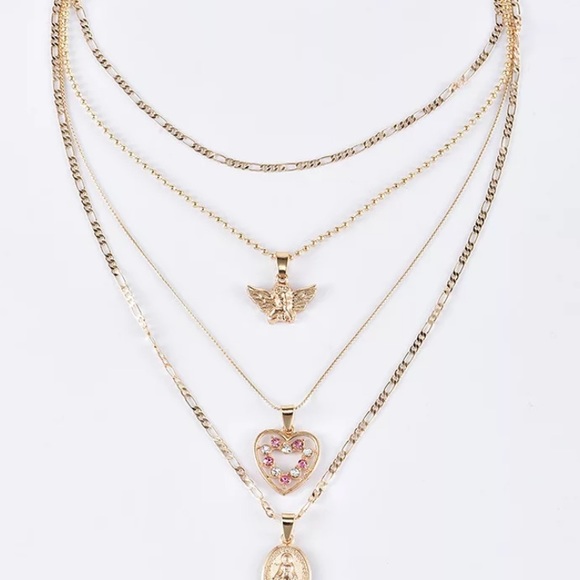 Jewelry | Multilayer Heart Shape Necklace | Poshmark